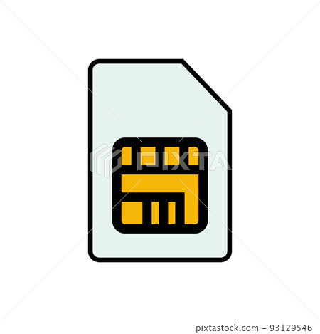 Modern SIM card icon. vector. - Stock Illustration [93129546] - PIXTA