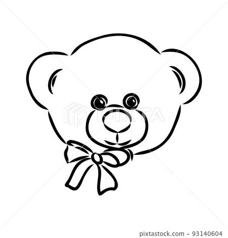 Hand drawn isolated Teddy bear. Doodle vector... - Stock Illustration ...