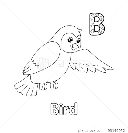 Bird Alphabet Dinosaur ABC Coloring Page - Stock Illustration [93140952 ...