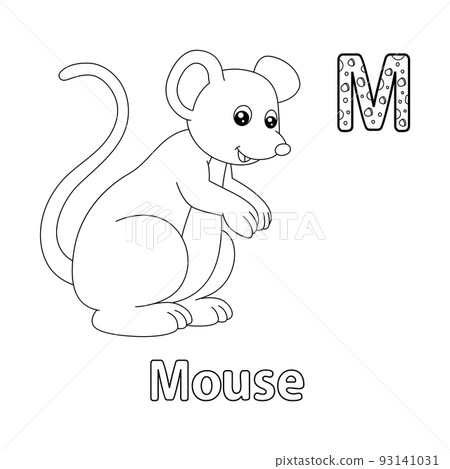 Mouse Alphabet ABC Coloring Page M - Stock Illustration [93141031] - PIXTA