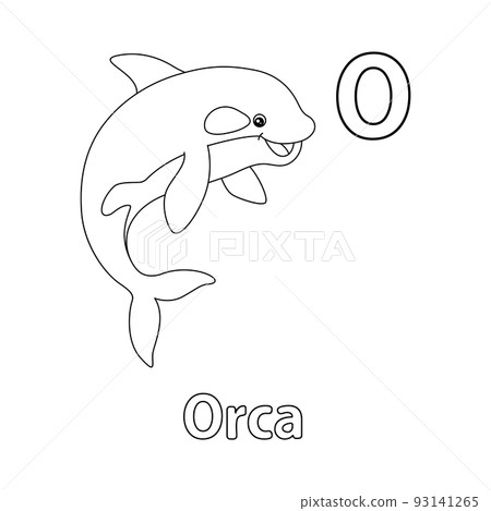 Orca Killer Whale Coloring Page Abc Worksheet Ocean Animals Tracing