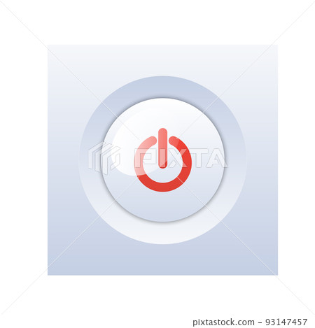 Push button power start switch on white... - Stock Illustration ...