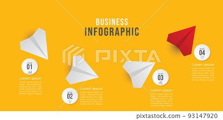 Vector Infographic design with paper planes and... - Stock Illustration ...