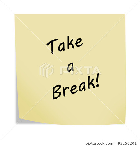 Take a break 3d illustration post note reminder... - Stock Illustration ...