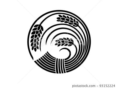 Left rice circle family crest - Stock Illustration [93152224] - PIXTA