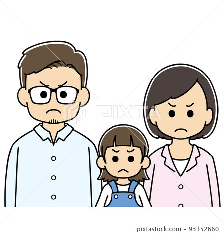 Family of 3 angry face upper body illustration... - Stock Illustration ...