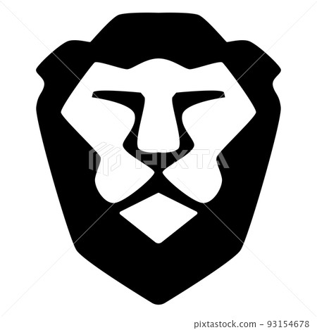 Brave Browser logo symbol black silhouette... - Stock Illustration ...
