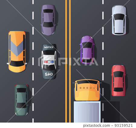 Cartoon Cars Top View