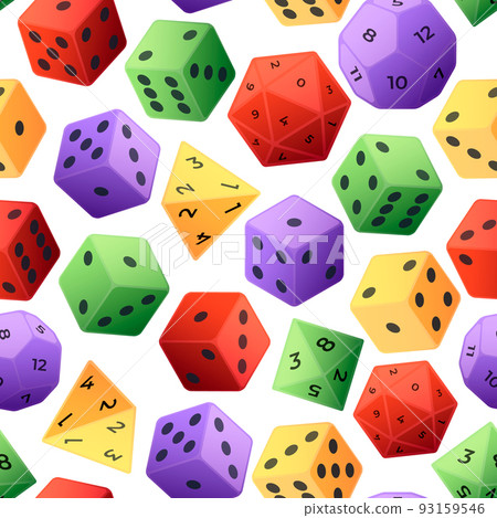 Dice pattern. Seamless print of gambling and... - Stock Illustration ...