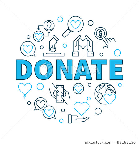 Donate round vector creative linear illustration - Stock Illustration ...