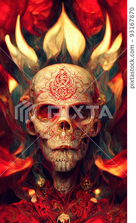Gothic horror dark scene with a demon from... - Stock Illustration ...
