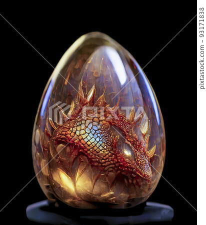 Translucent Dragon Egg with a Baby Dragon Inside - Stock Illustration ...