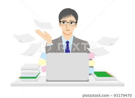 Working man illustration, upper body, gray... - Stock Illustration ...