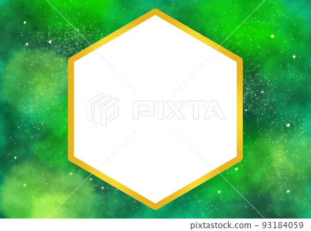 green galaxy hexagonal frame - Stock Illustration [93184059] - PIXTA
