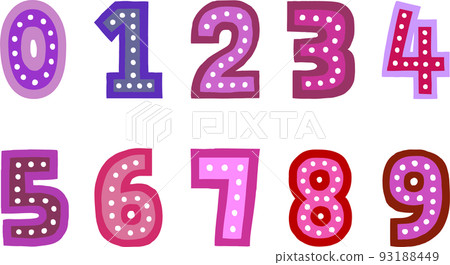 Handwritten numbers/purple small circles - Stock Illustration [93188449 ...