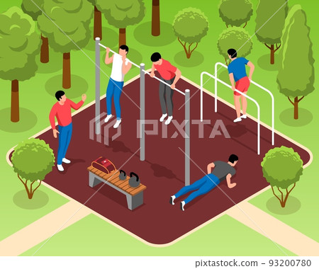 Isometric Workout Illustration - Stock Illustration [93200780] - PIXTA