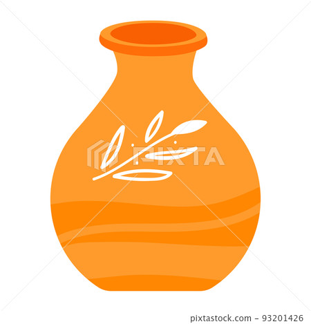 Wide flower vase - flat design style single... - Stock Illustration ...