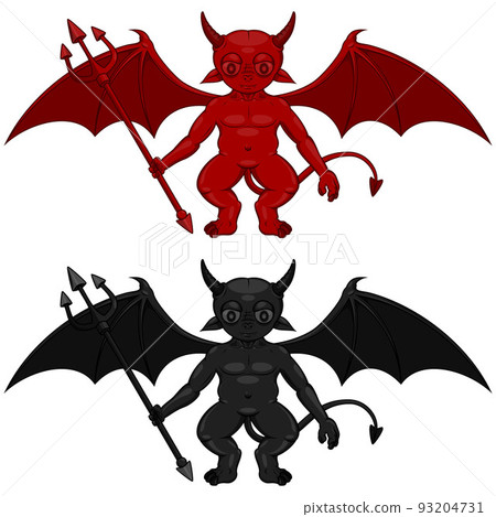 Vector design of little devils with tridents - Stock Illustration ...