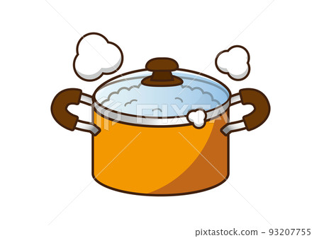 Cook the rice in a pot Steaming There is a line - Stock Illustration ...