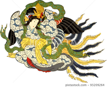 celestial maiden flying in the sky - Stock Illustration [93209264] - PIXTA