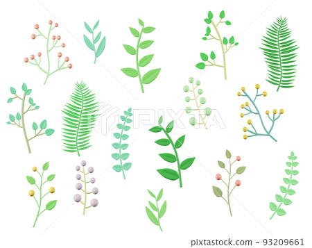 Leaf set 3D - Stock Illustration [93209661] - PIXTA