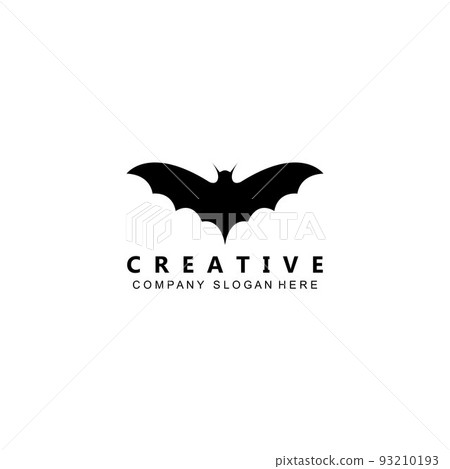 night animal halloween bat logo vector symbol-插圖素材 [93210193] - PIXTA圖庫