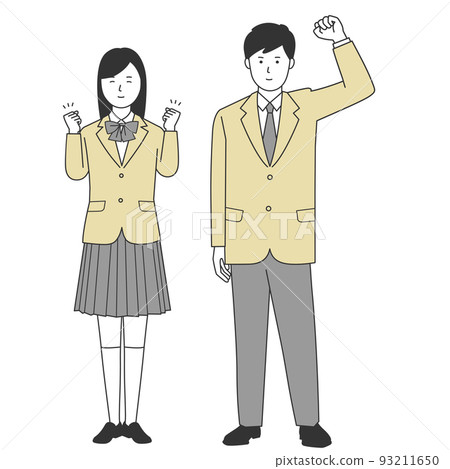 Full-body illustration of female students and... - Stock Illustration ...