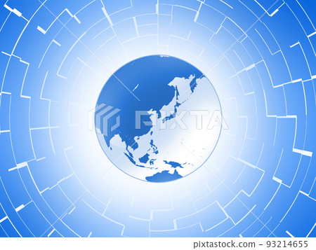 A global globe centered on a map of Japan - Stock Illustration ...