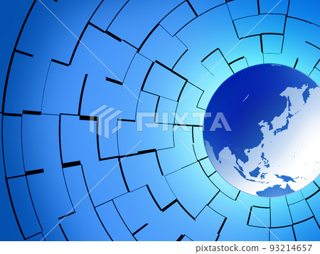 A global globe centered on a map of Japan - Stock Illustration ...