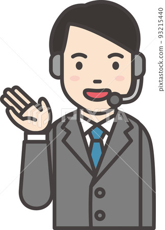 Illustration guided by a man wearing a headset - Stock Illustration ...