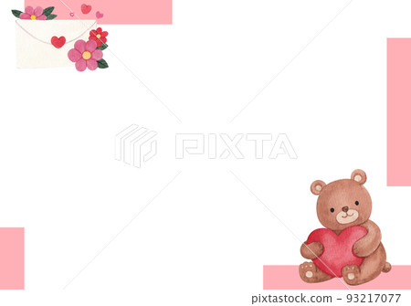Animal big love hug frame watercolor png - Stock Illustration [93217077 ...