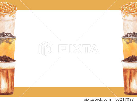 Bubble tea frame watercolor png - Stock Illustration [93217888] - PIXTA