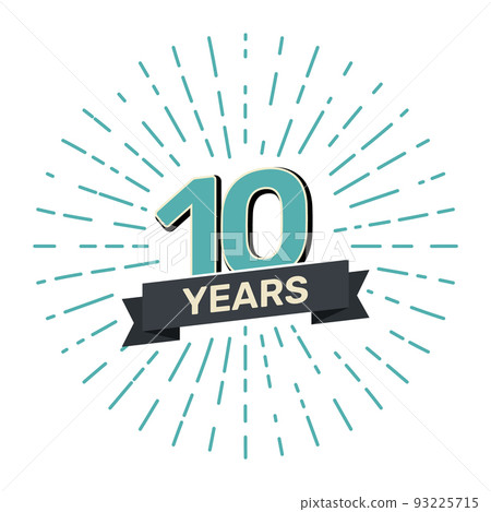 10th anniversary retro stamp icon badge... - Stock Illustration ...