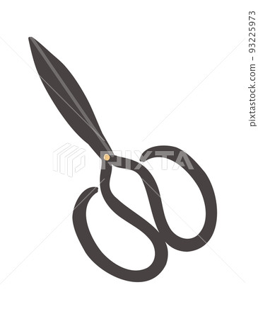 Flat scissors. Hand drawn hobby accessories.... - Stock Illustration ...