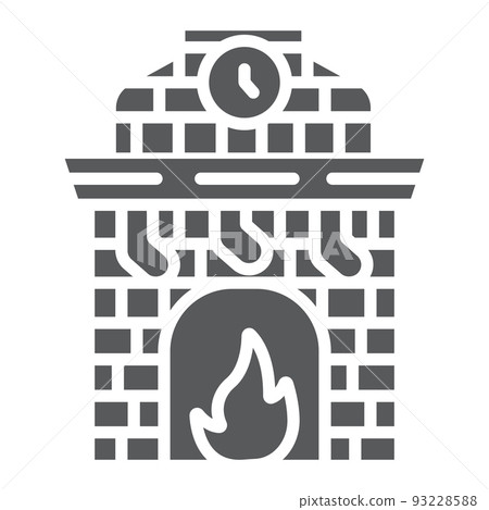 Christmas fireplace glyph icon, holiday and...-插圖素材 [93228588] - PIXTA圖庫