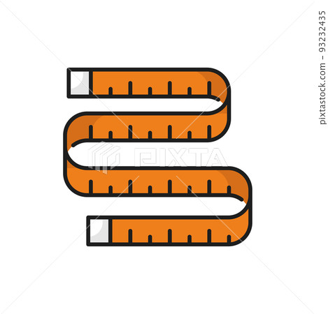 Fitness measuring tape isolated outline icon.... - Stock Illustration ...