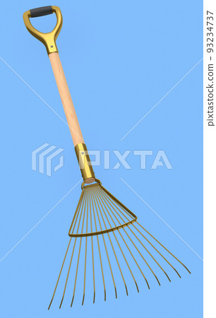 Garden rake with wooden handle for harvesting... - Stock Illustration ...