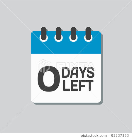 Countdown daily page calendar icon - 0 days left - Stock Illustration ...