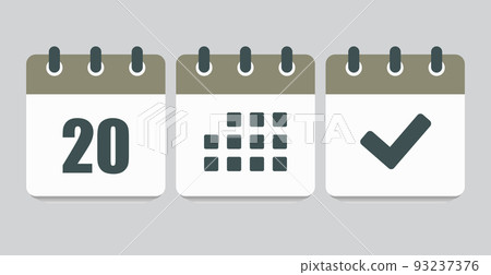 Vector icon page calendar number 20, agenda, done - Stock Illustration ...