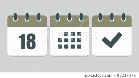 Vector icon page calendar number 18, agenda, done - Stock Illustration ...