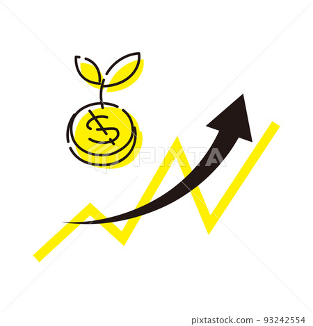 Image of rising dollar ($) money and line graph... - Stock Illustration ...