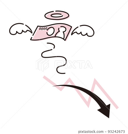 Image of falling money (banknotes) and line... - Stock Illustration ...