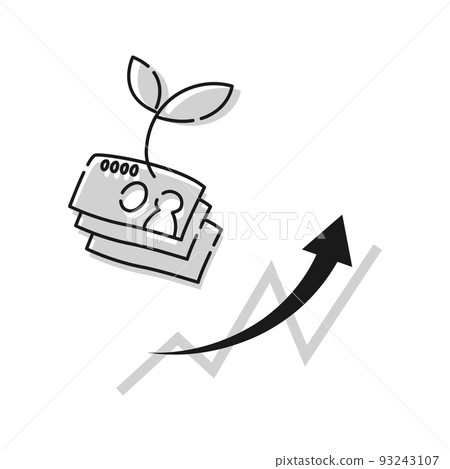 Image of rising money (banknotes) and line... - Stock Illustration ...