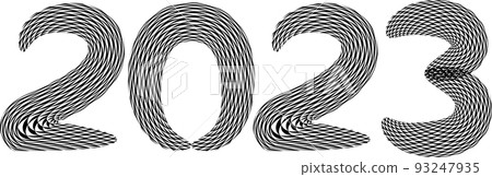 2023 New Year. Decorative brush numbers. Art... - Stock Illustration ...