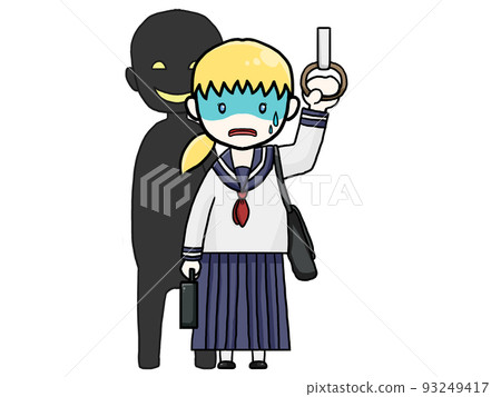 Illustration of a person molesting a white... - Stock Illustration ...