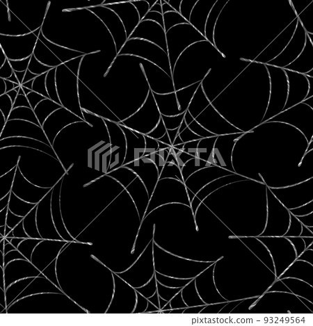 Spider webs on black background. Seamless... - Stock Illustration ...