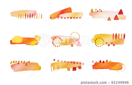 Watercolor. Doodle style vector set with... - Stock Illustration ...