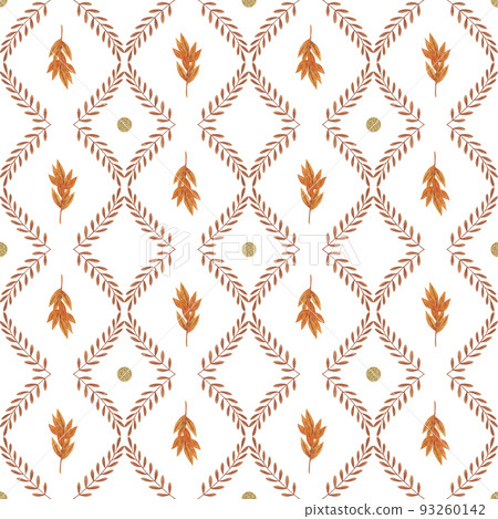Red, brown autumn leaves simple repeat pattern... - Stock Illustration ...
