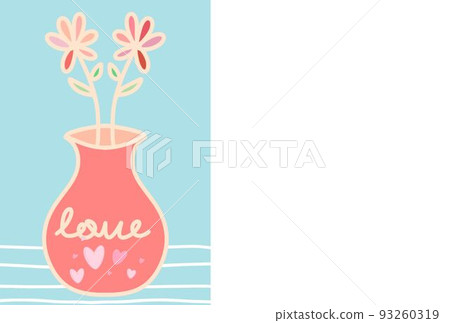 Flower simple postcard in a vase - Stock Illustration [93260319] - PIXTA