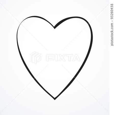 Heart symbol. Vector contour drawing - Stock Illustration [93260438 ...